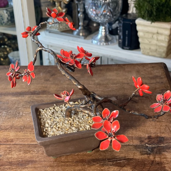 bovano | Accents | Vintage Bovano Red Enamel Antique Copper Flowering ...